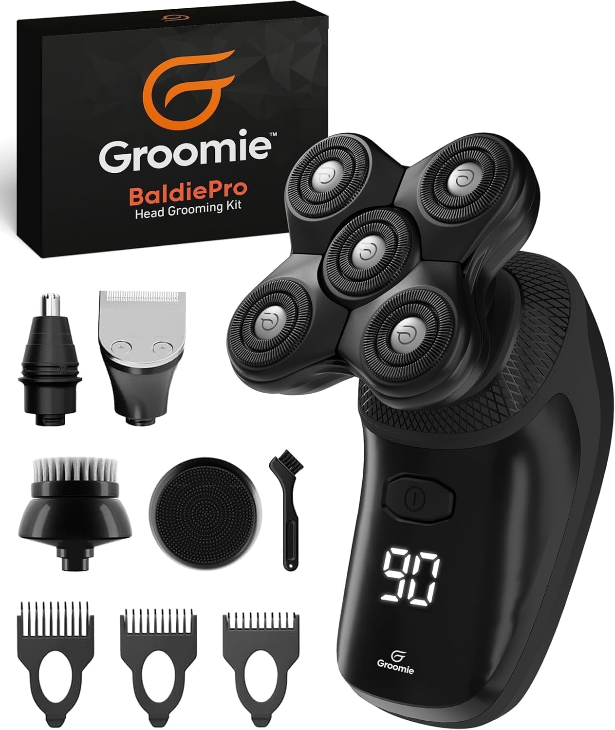 Groomie BaldiePro Handheld Cordless Electric Head Shaver Kit for Bald ...