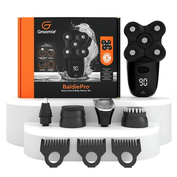 Groomie BaldiePro Handheld Cordless Electric Head Shaver Kit for Bald ...