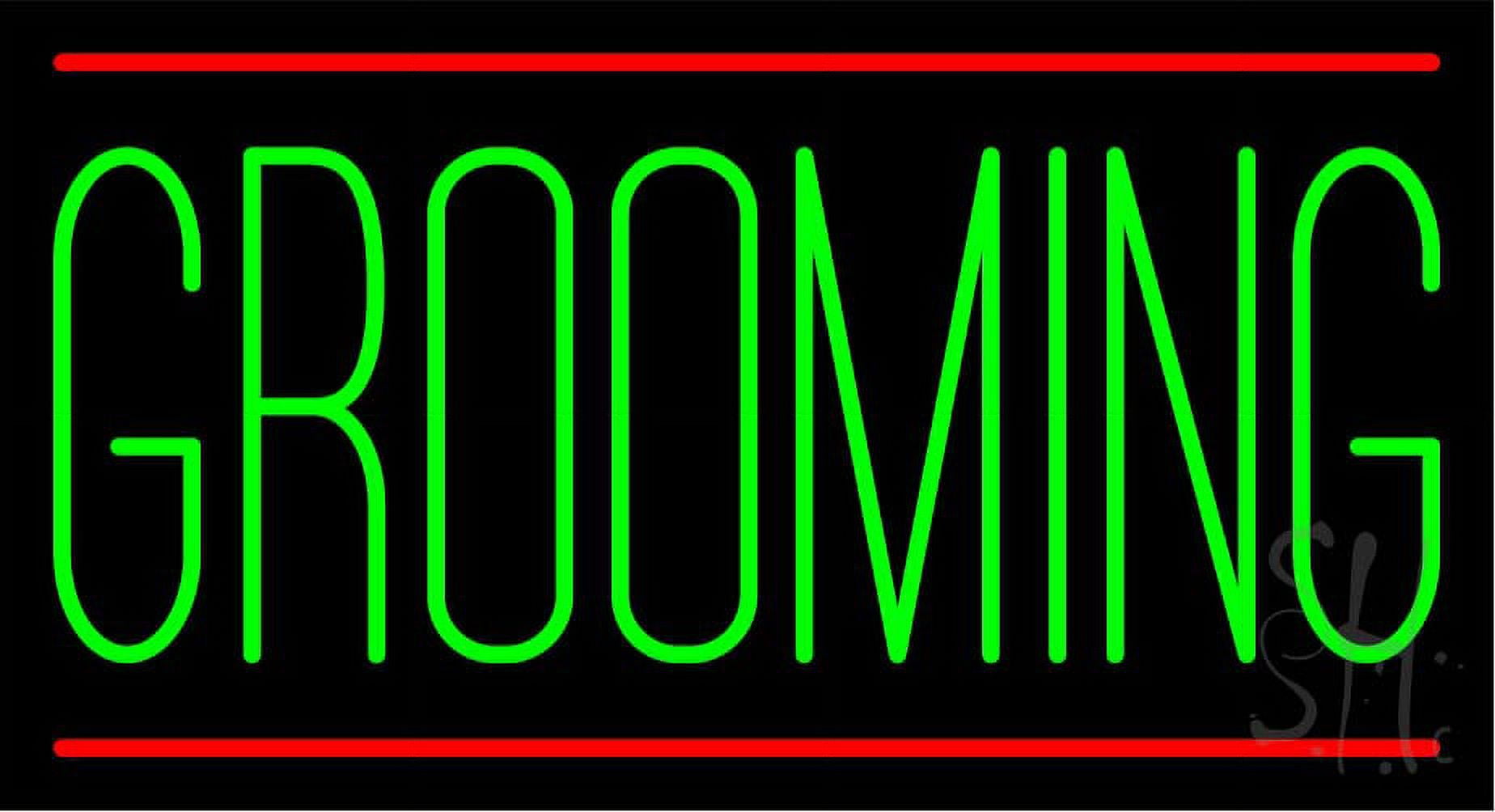 Grooming Green Rectangle LED Neon Sign 20" Tall x 37" Wide - inches ...