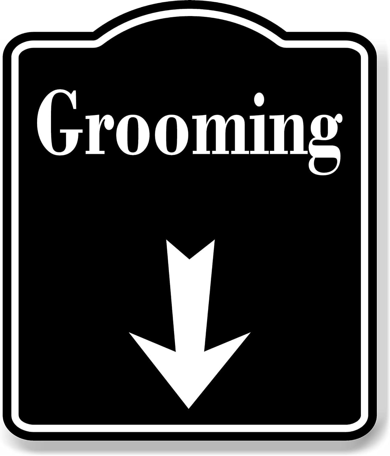 Grooming Room Down Arrow BLACK Aluminum Composite Sign, 20"x24 ...