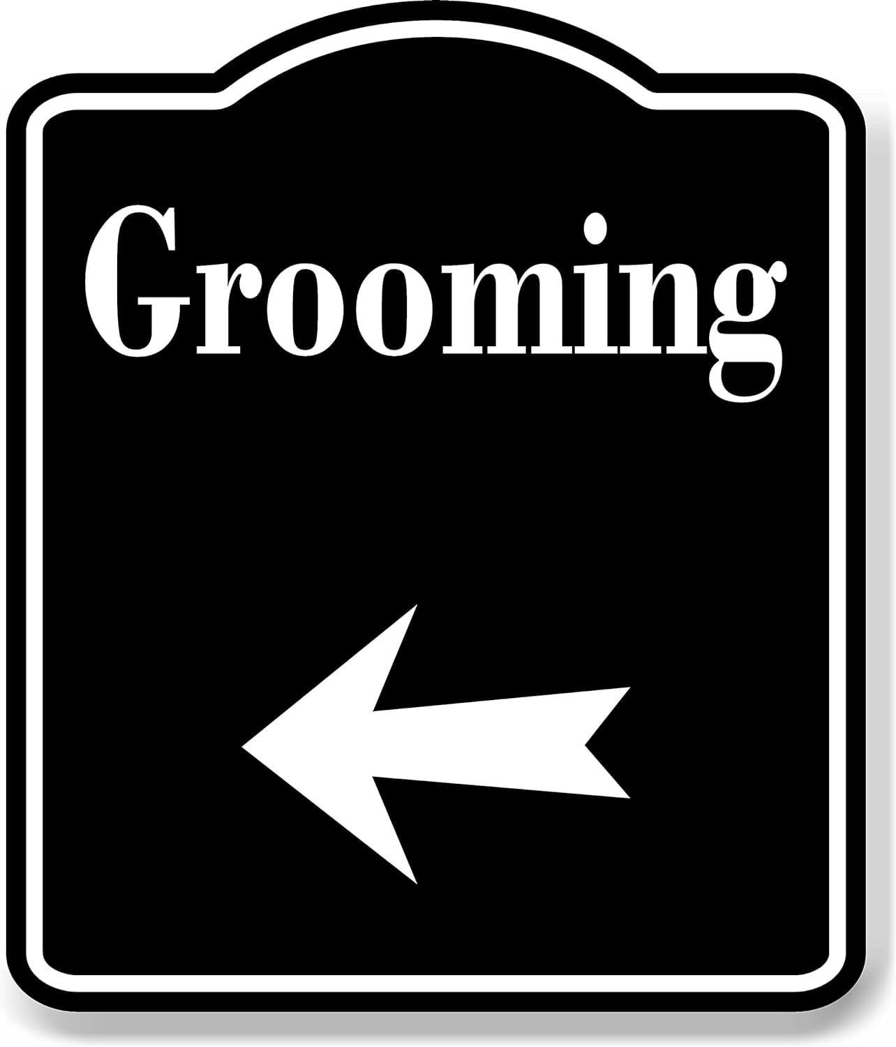 Grooming Room Left Arrow BLACK Aluminum Composite Sign, 20"x24 ...