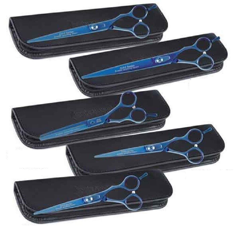 Grooming Shears Left Hand Blue Titanium Sharp High Performance ...