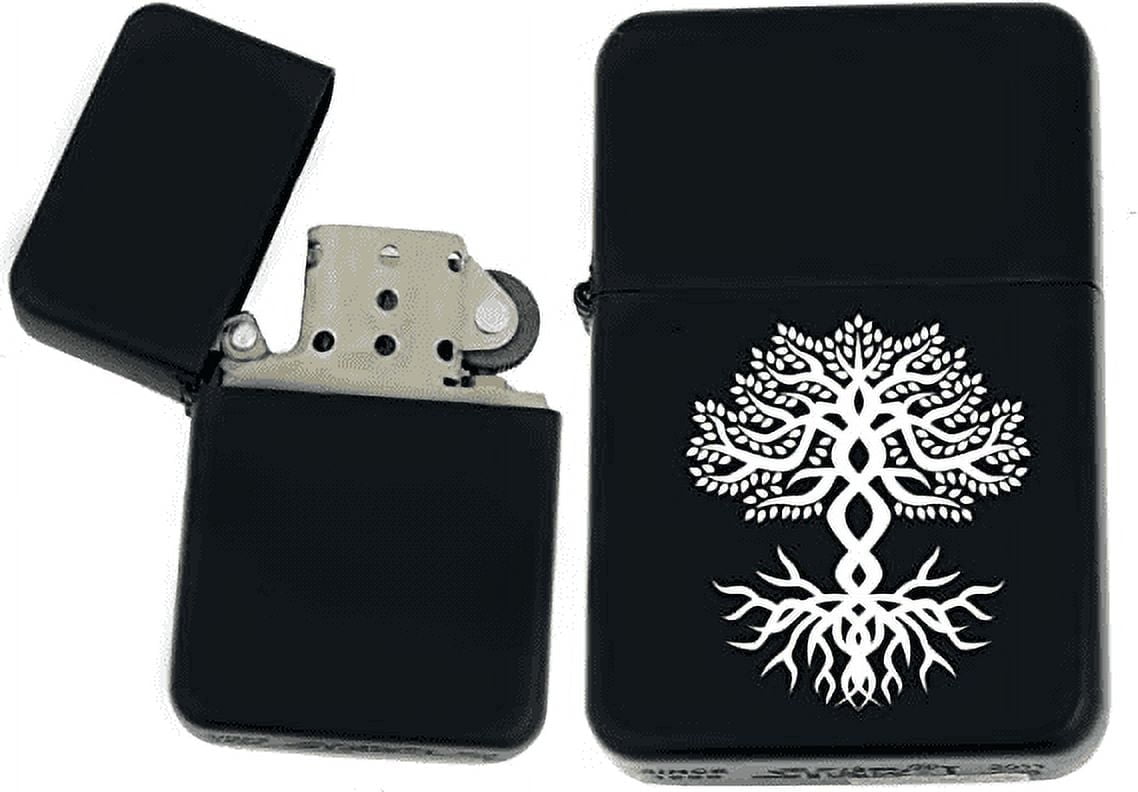 Groomsman Gift Windproof Tree Of Life Black Matt LIGHTER - Gift for Him ...