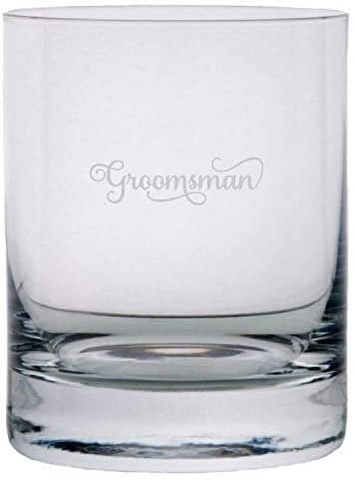 Groomsman Samantha Font Wedding Party Themed Etched 11oz Crystal Rocks ...