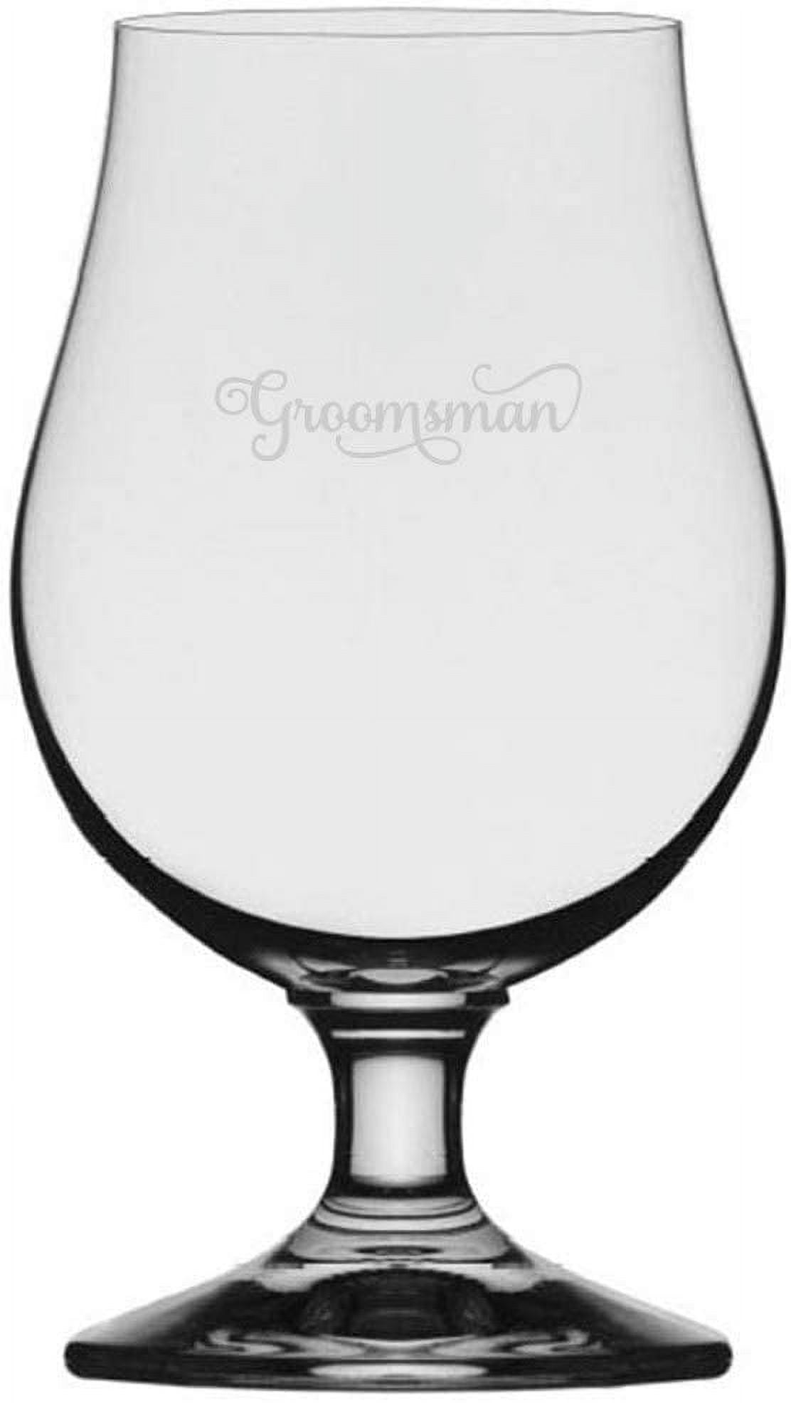 Groomsman Samantha Font Wedding Party Themed Etched 13.25oz Iona Beer ...