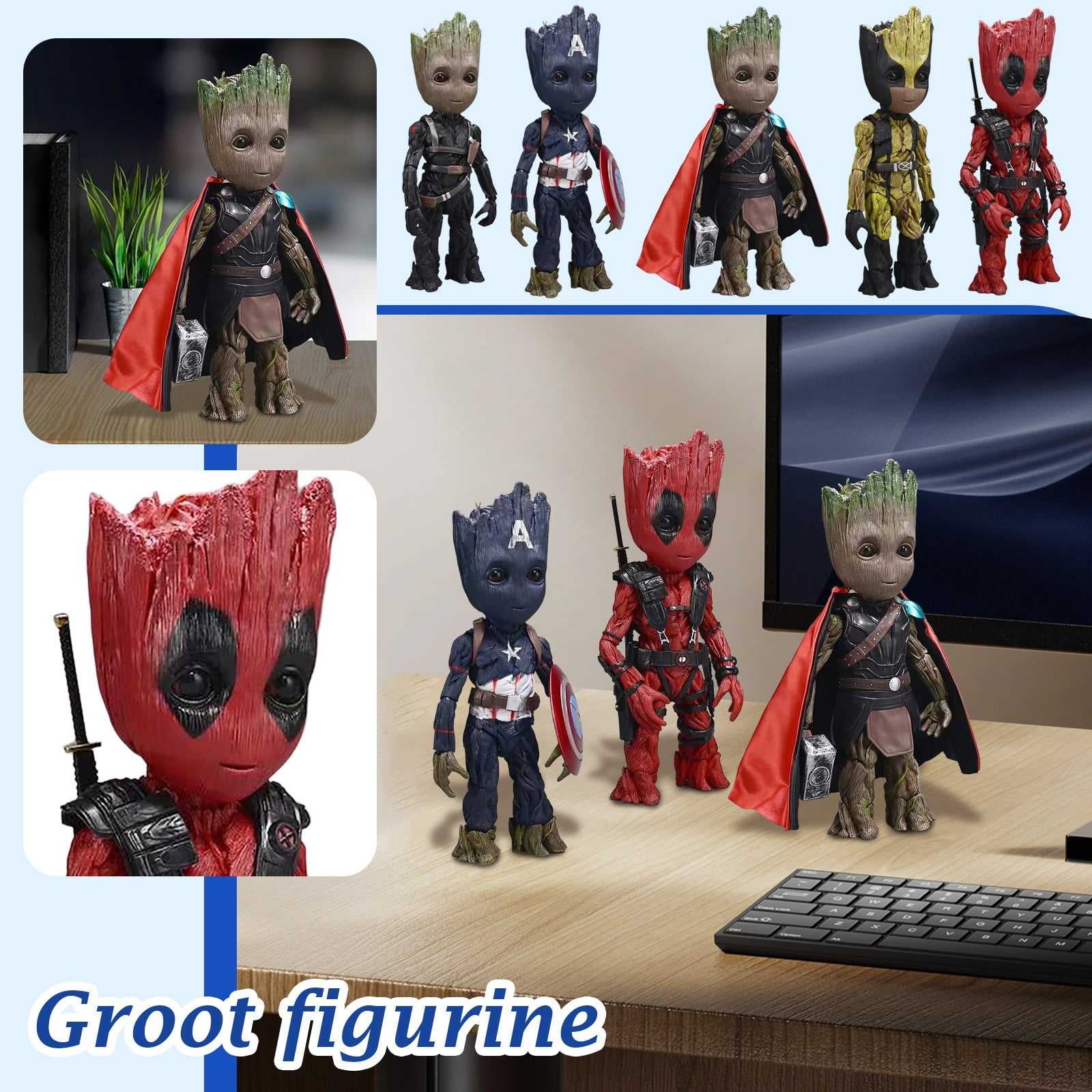 Groot Action Figures Toys I Am Groot Decoration, 10.2-Inch Interactive ...