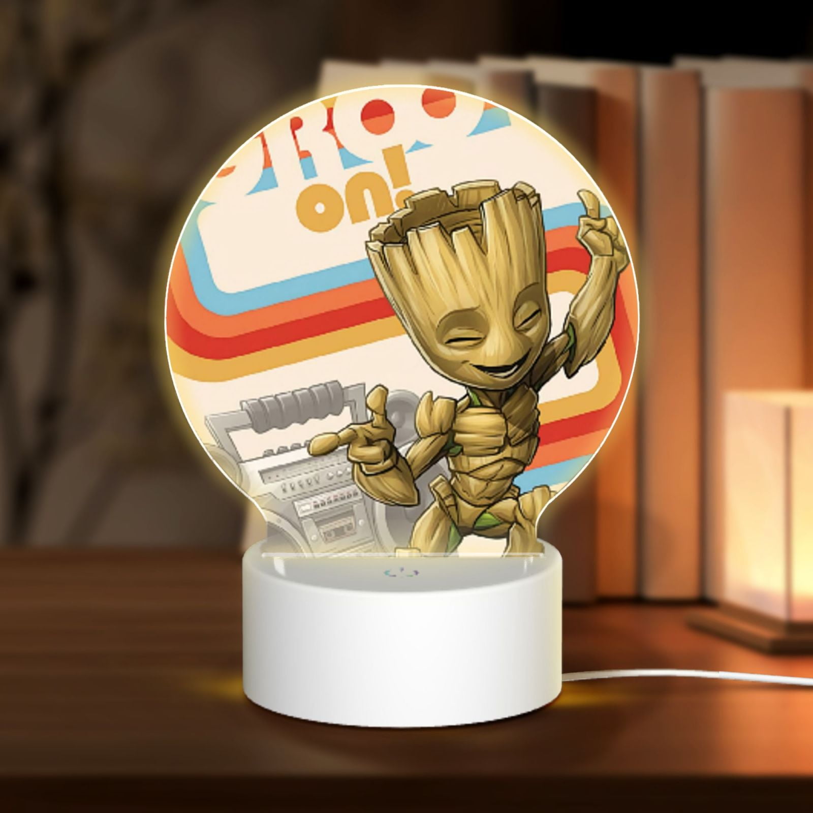 Groot Anime Round Acrylic Night Light Is Suitable For Rooms,Restaurants ...