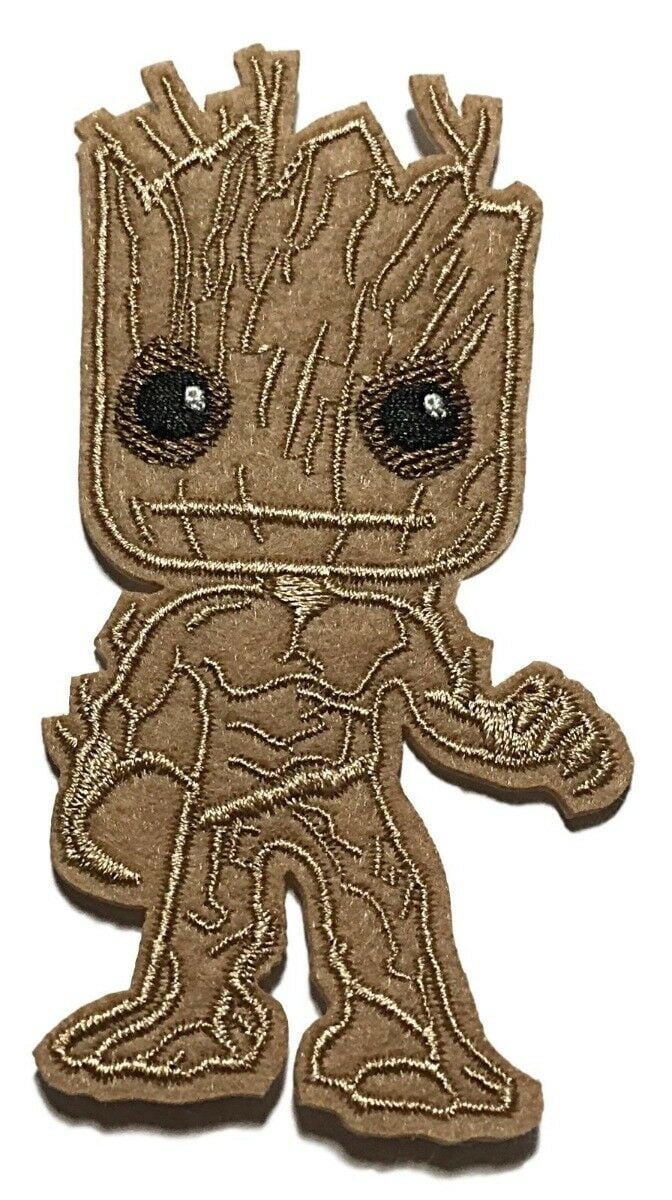 Groot Character 4" Tall Embroidered Iron On Patch - Walmart.com