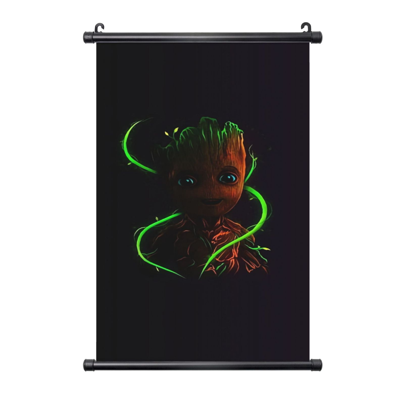 Groot Hanging Poster, Black Plastic Shaft Wall Hanging Posters Scroll ...