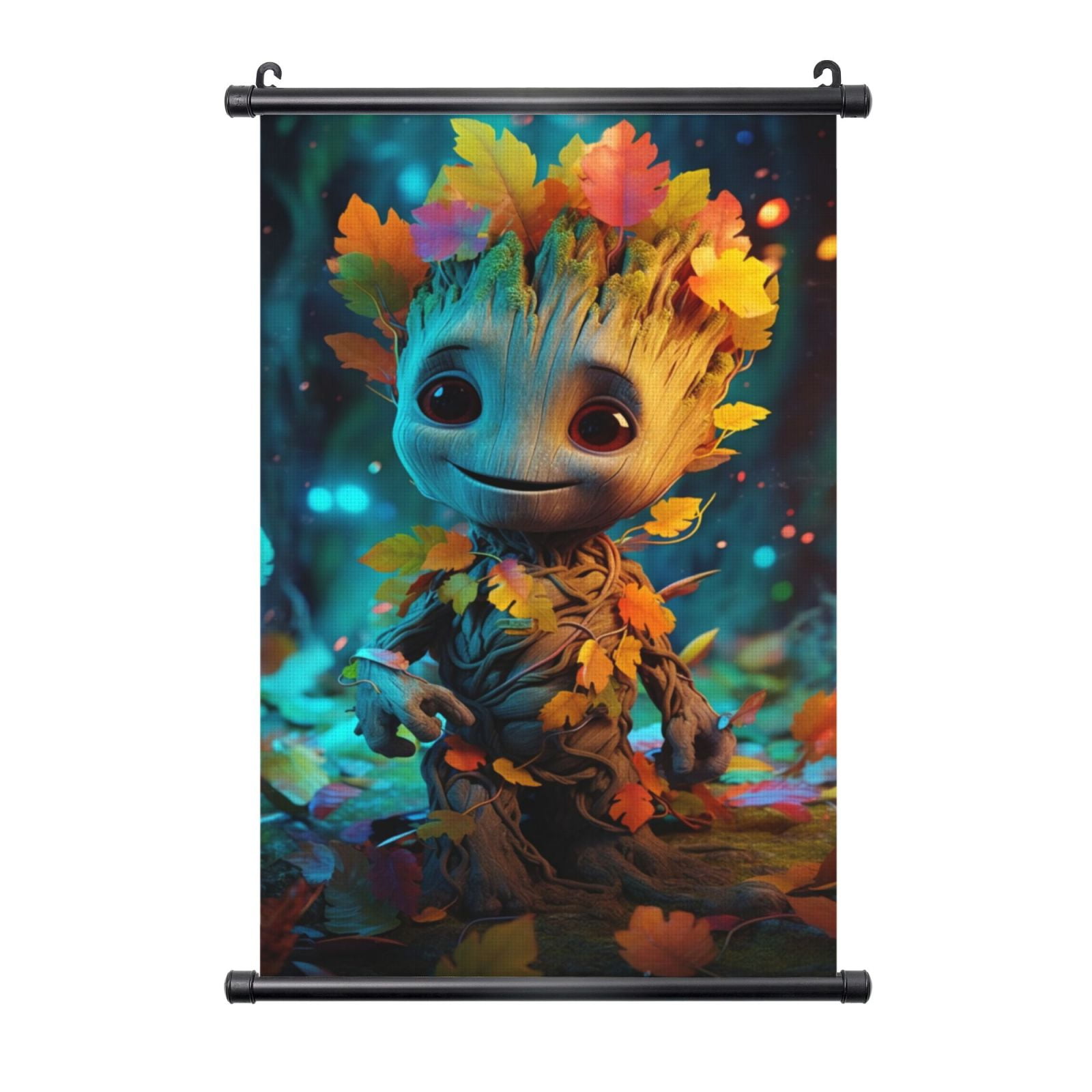 Groot Hanging Poster, Black Plastic Shaft Wall Hanging Posters Scroll ...