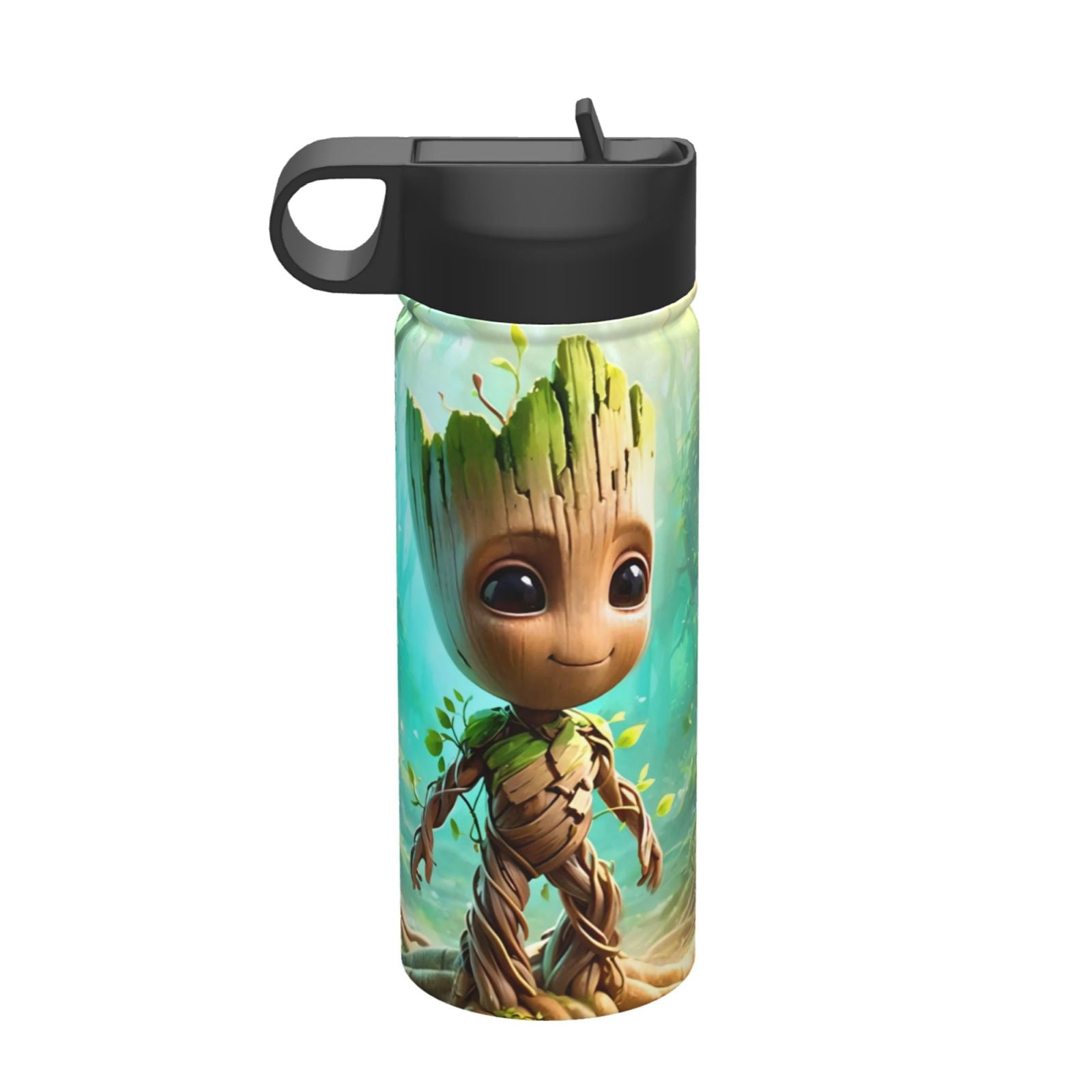 Groot Kids Water Bottle with Flip Straw Lid 18OZ Vacuum Insulated ...