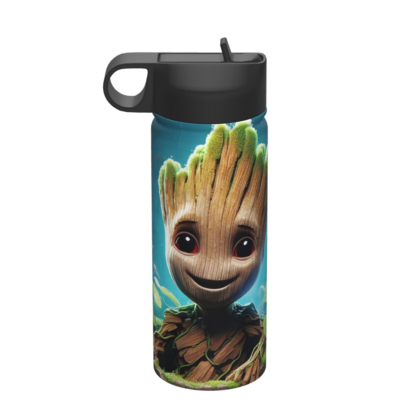 Groot Kids Water Bottle with Flip Straw Lid 18OZ Vacuum Insulated ...