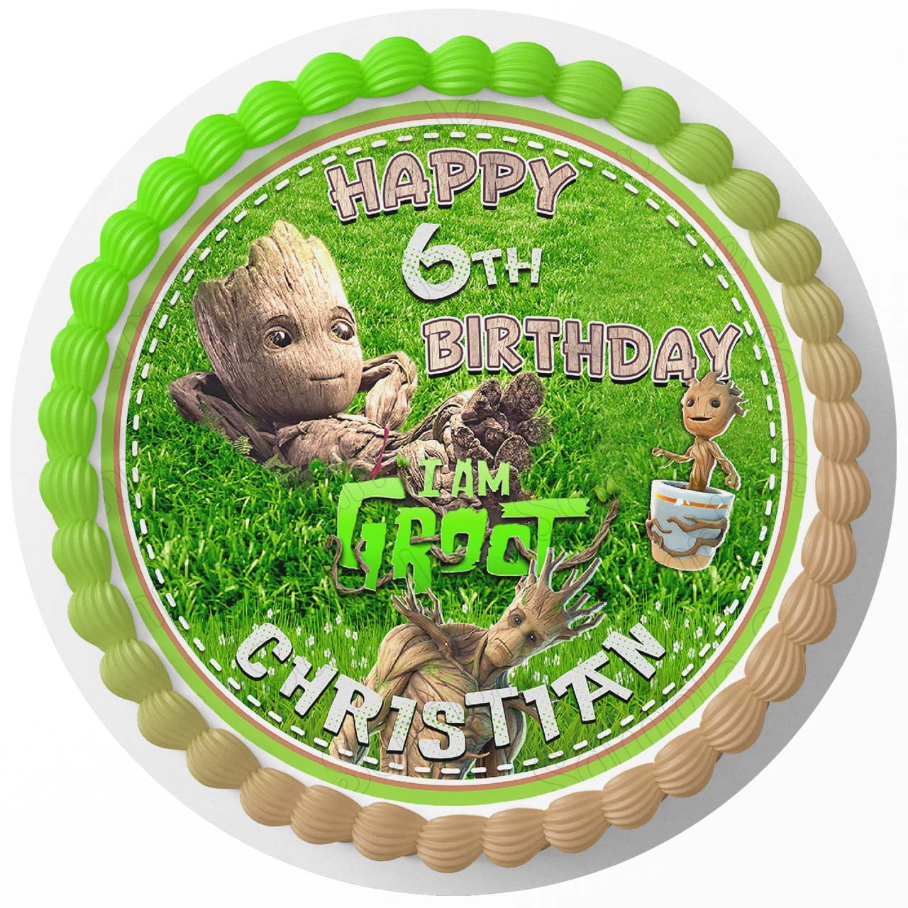 Groot Rd Edible Cake Topper Image 1/4 Sheet - Walmart.com