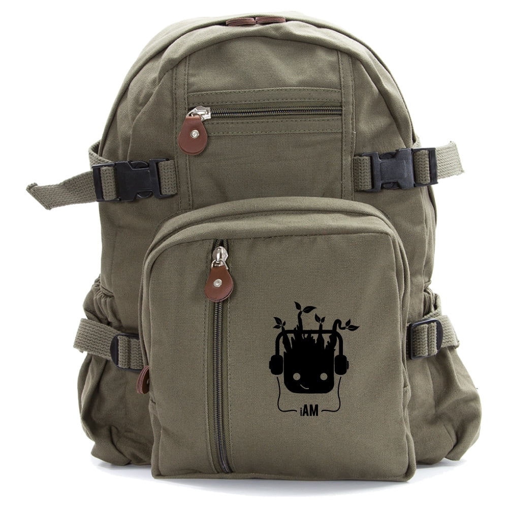 Groot with Headphones Heavyweight Canvas Backpack Bag - Walmart.com