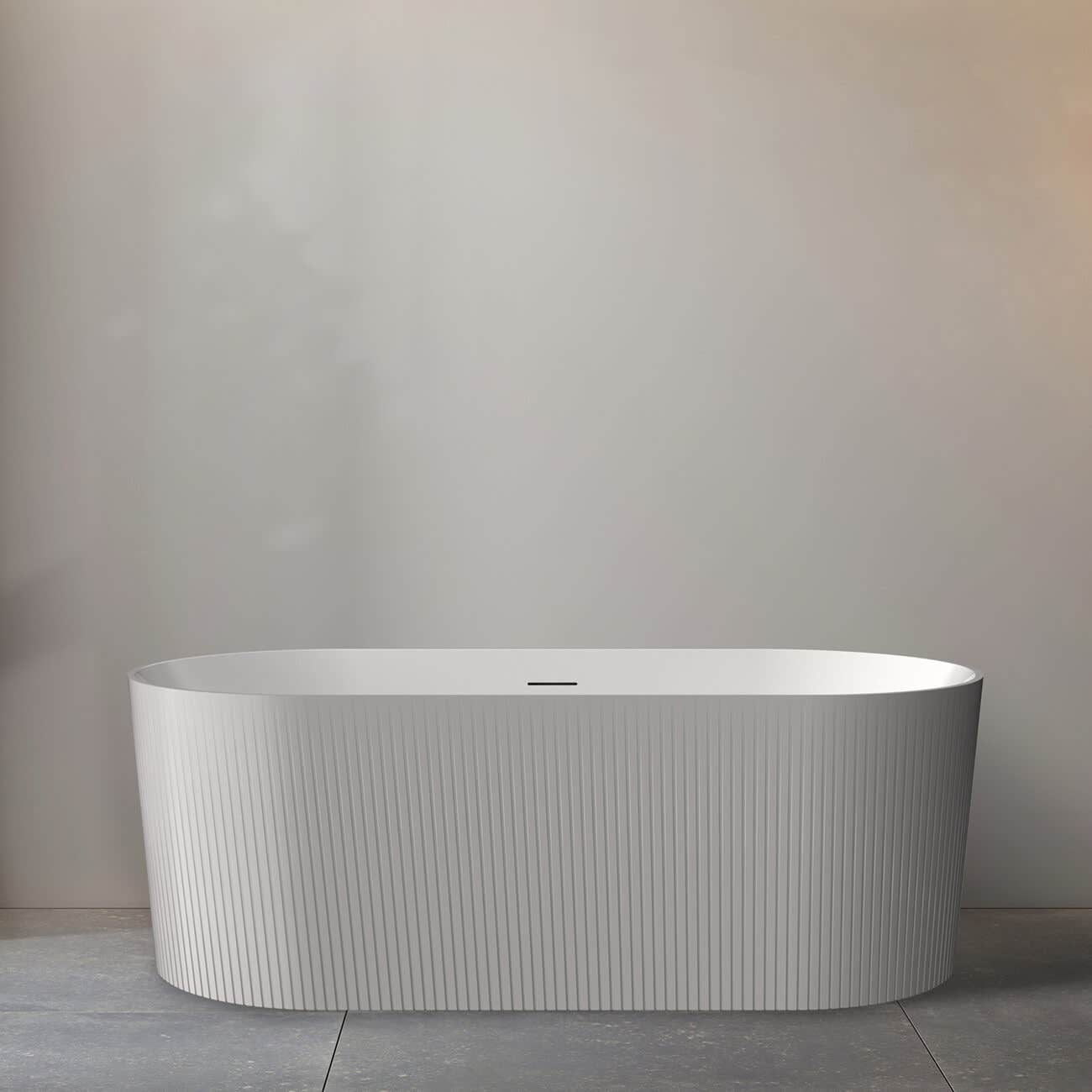 Groove 67 Inch Acrylic Fluted Freestanding Tub - Walmart.com