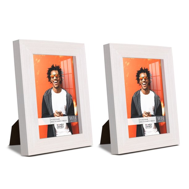 Grooved 3.5 in. x 5 in. White Picture Frame (Set of 2) - Walmart.com