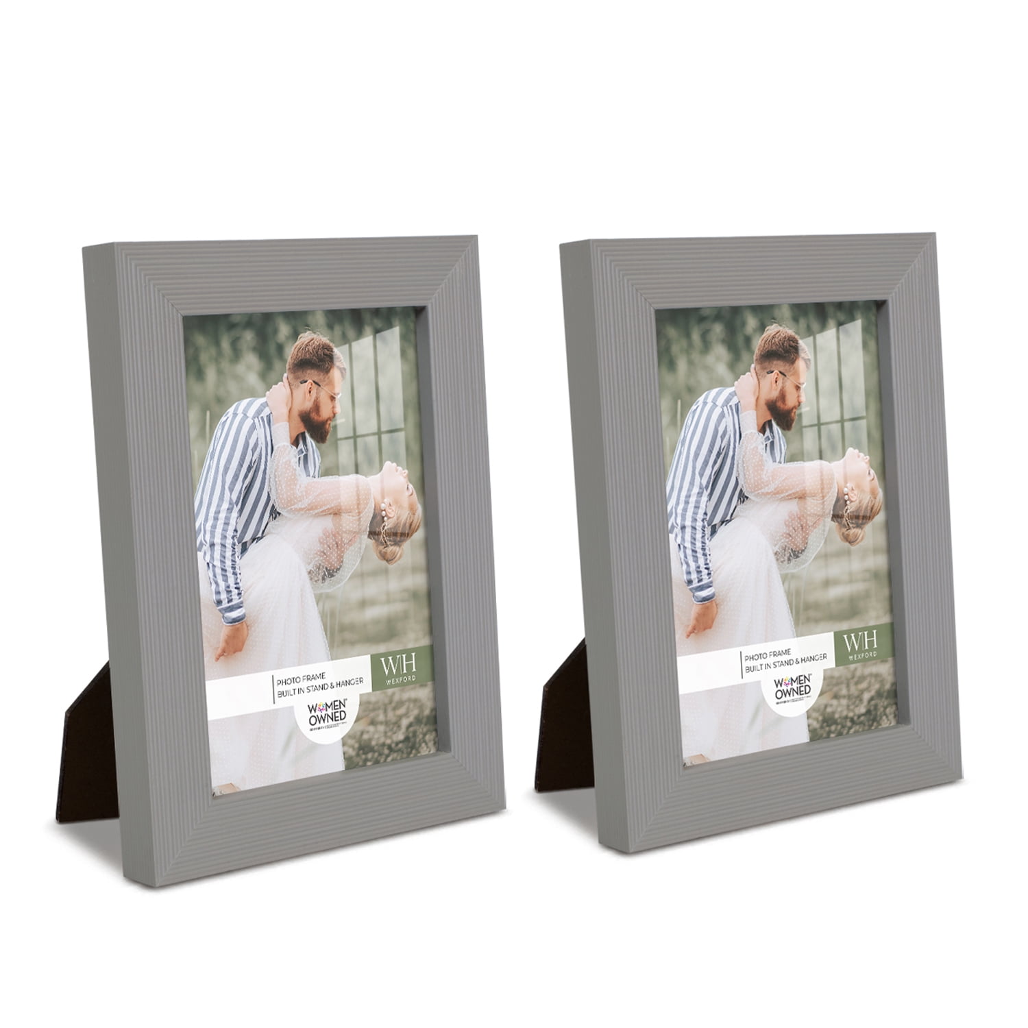 Wexford Home 4x6 Grey Wooden Photo Frames with Glass for Wall/Table ...