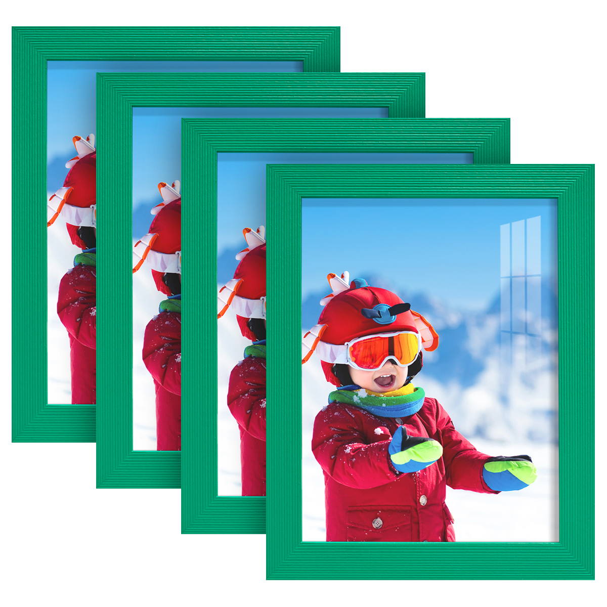 Wexford Home Wooden Photo Frames - Green 6x8 Set of 4 - Display ...