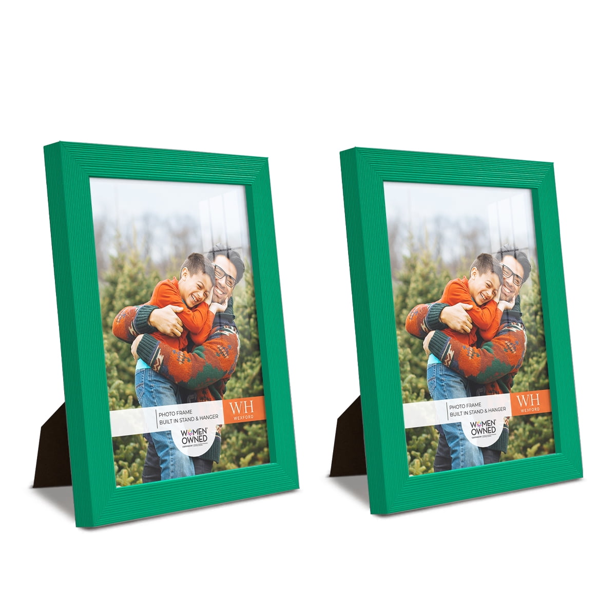 Wexford Home Grooved 6x8 Green Wooden Picture Frames Set of 2 for Wall ...