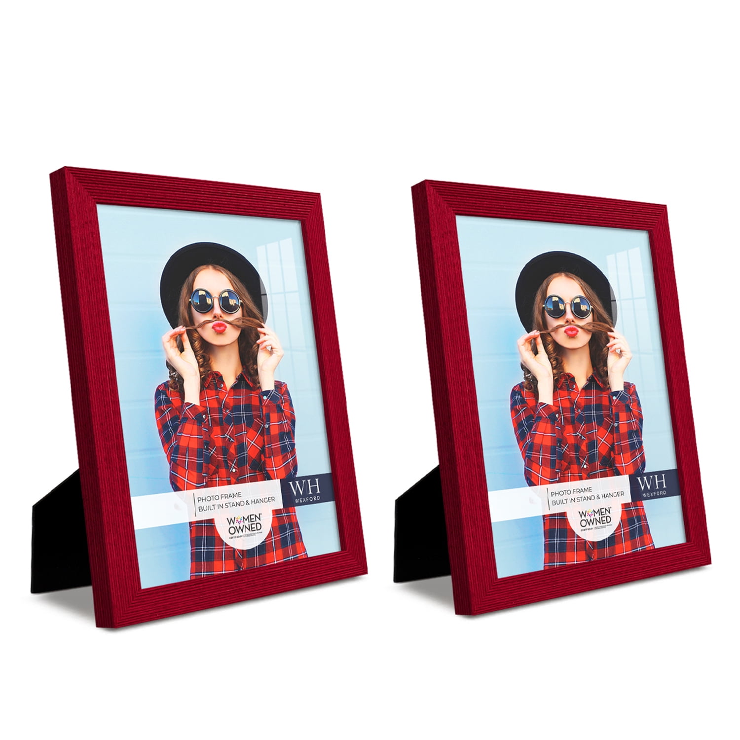Wexford Home Grooved 8x10 Red Wooden Picture Frame Set of 2 for Wall ...