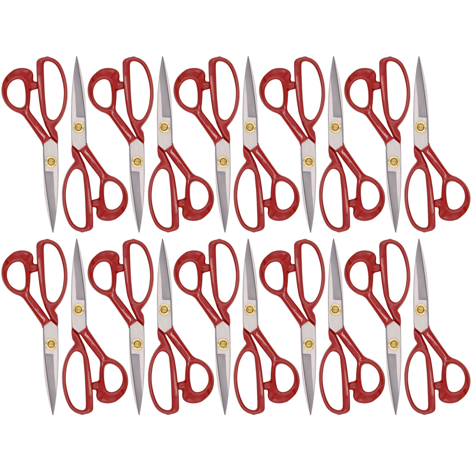 Grooved Fabric Scissors - 8" Red - 10 Scissors - Walmart.com