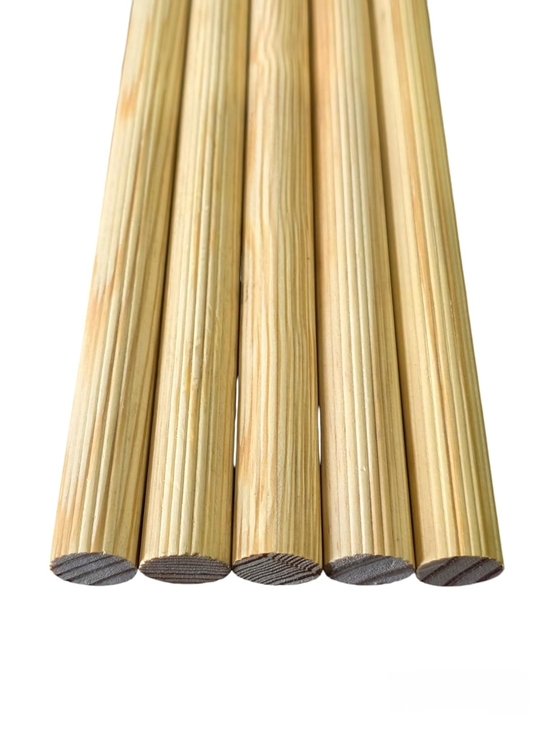 Grooved Fluted Wooden Sticks Smooth Round Rod Dowels for Macram Wall ...
