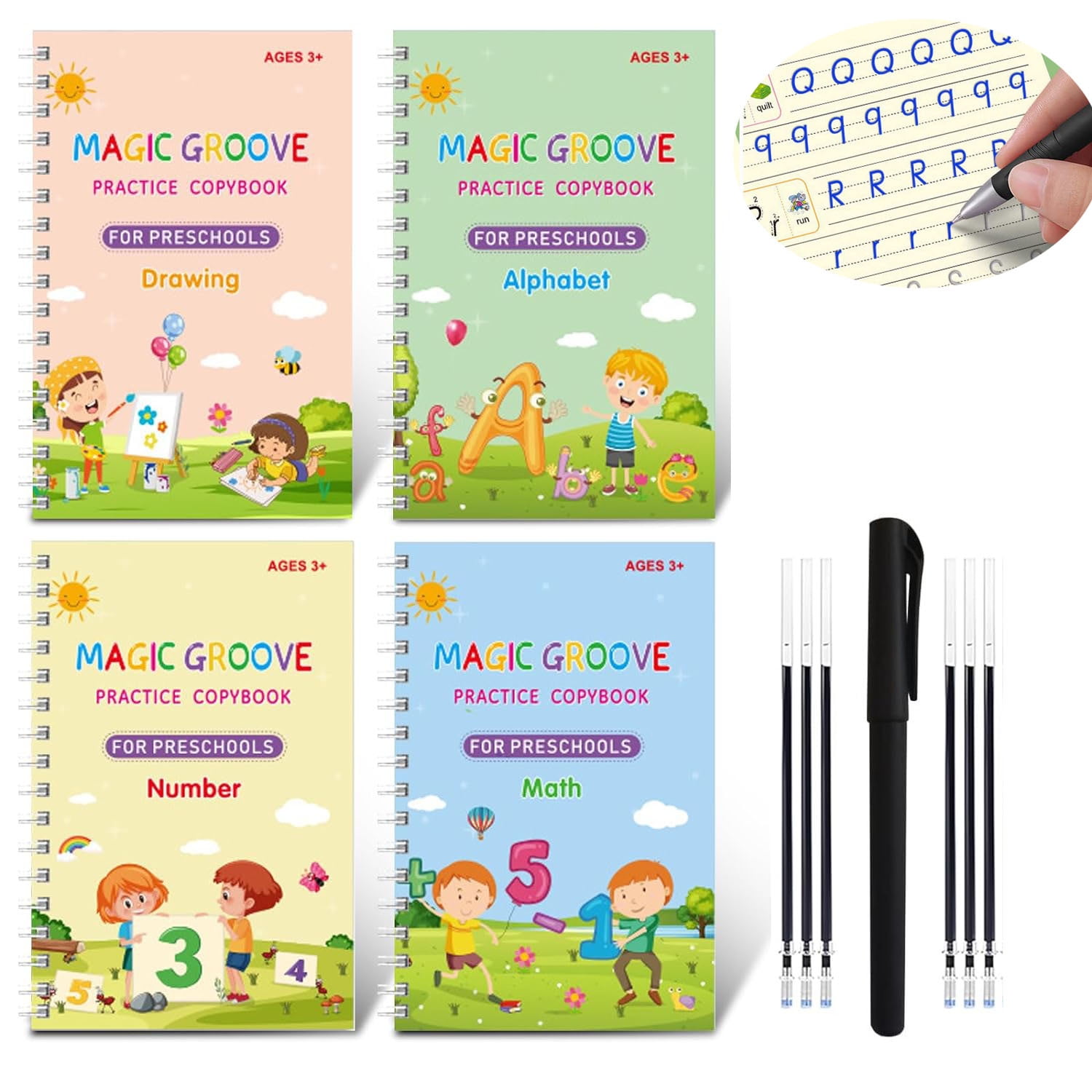 Grooved Handwriting Practice Book,Reusable Practice Copybooks Learn to ... Grooved Handwriting Practice Book,Reusable Practice Copybooks Learn to ...