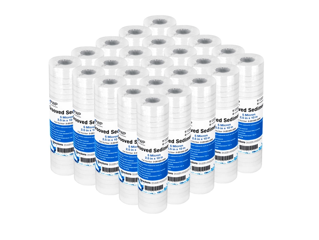 Grooved Melt-blown Sediment Filter Cartridge 2.5x10" 5 Micron 25 Pack - Walmart.com
