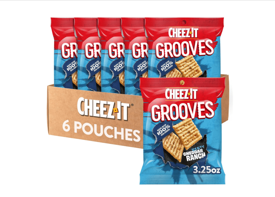 Grooves Crunchy Cheese Crackers, Snack Crackers, Lunch Snacks, Zesty ...