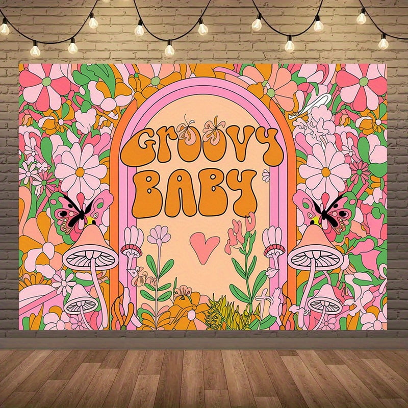 Groovy Baby Backdrop Peace Love 70s Flower Mushroom Photography ...