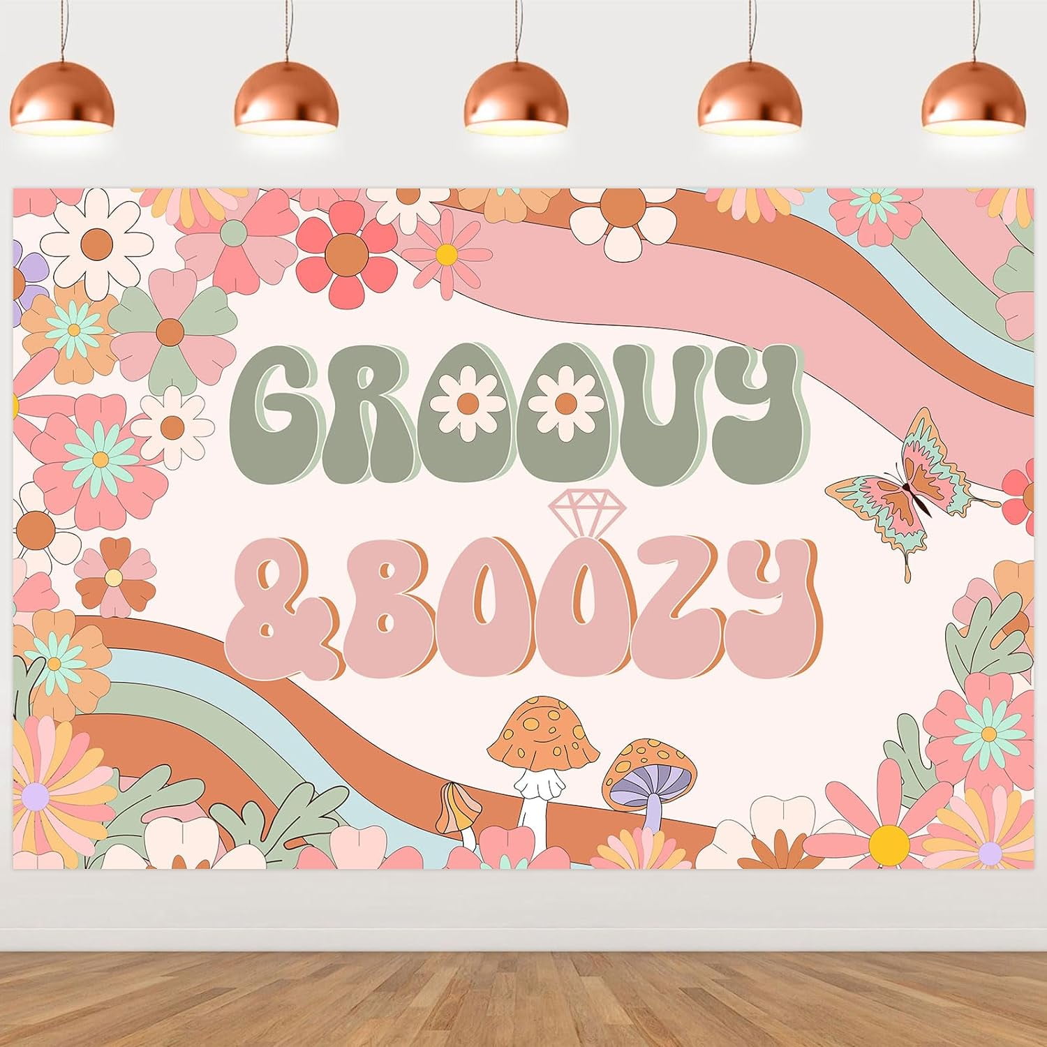 Groovy Bachelorette Party Decorations Backdrop, Groovy and Boozy ...