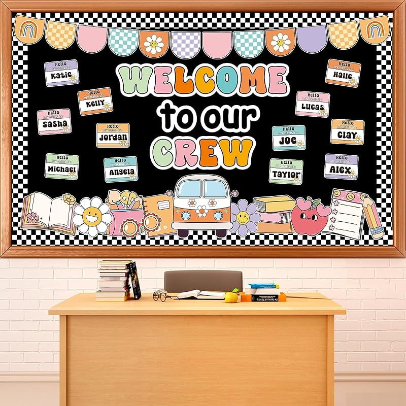 Groovy Back to School Bulletin Board Decorations Welcome to Our Crew ...