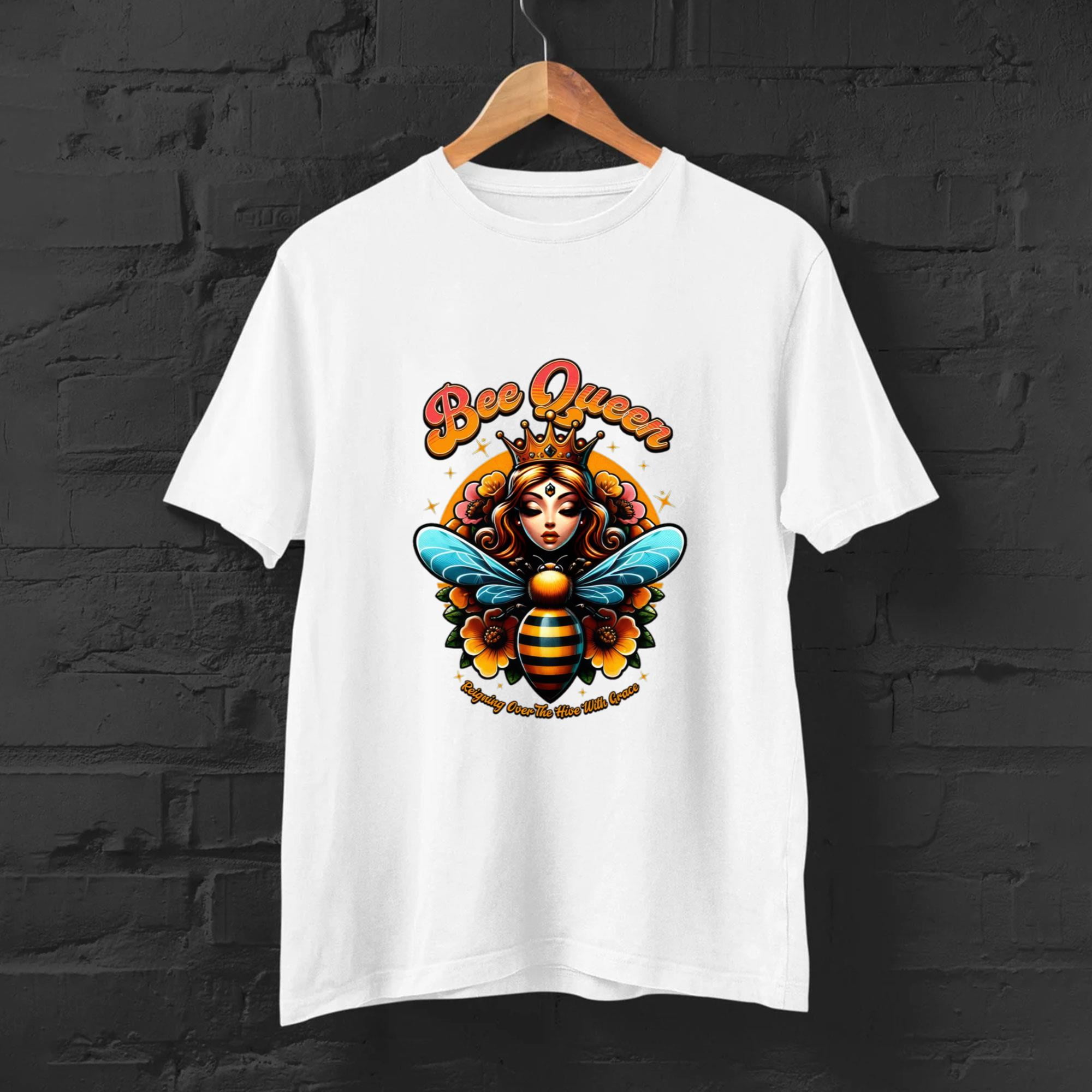 Groovy Bee Queen Shirt, Retro and Fun Insect Design, Size S - 3XL -T1 ...