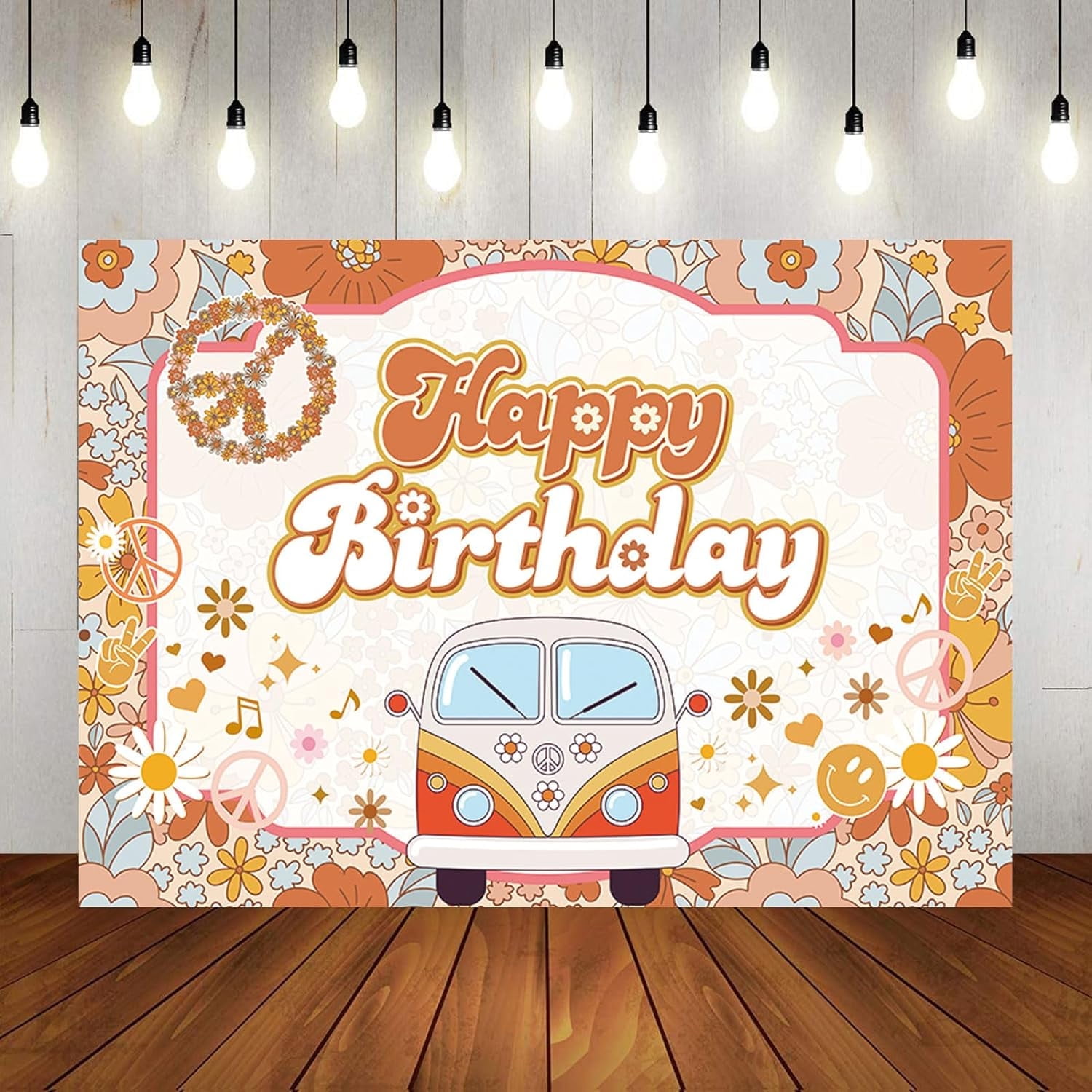 Groovy Birthday Backdrop Party Decorations Boho Daisy Retro Flowers for ...