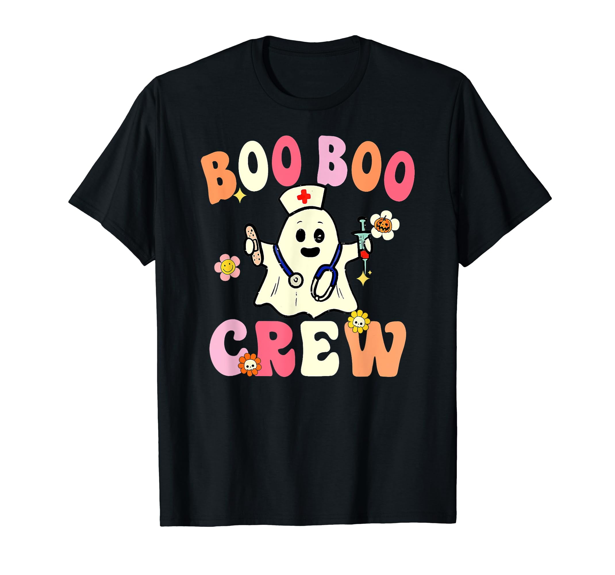 Groovy Boo Boo Crew Cute Ghost Halloween Costume Nurse Gift T-Shirt ...