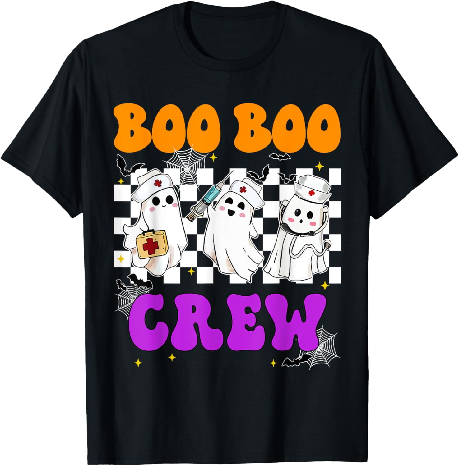 Groovy Boo Crew Halloween Doctor Nurse Scrub RN CNA ICU T-Shirt ...