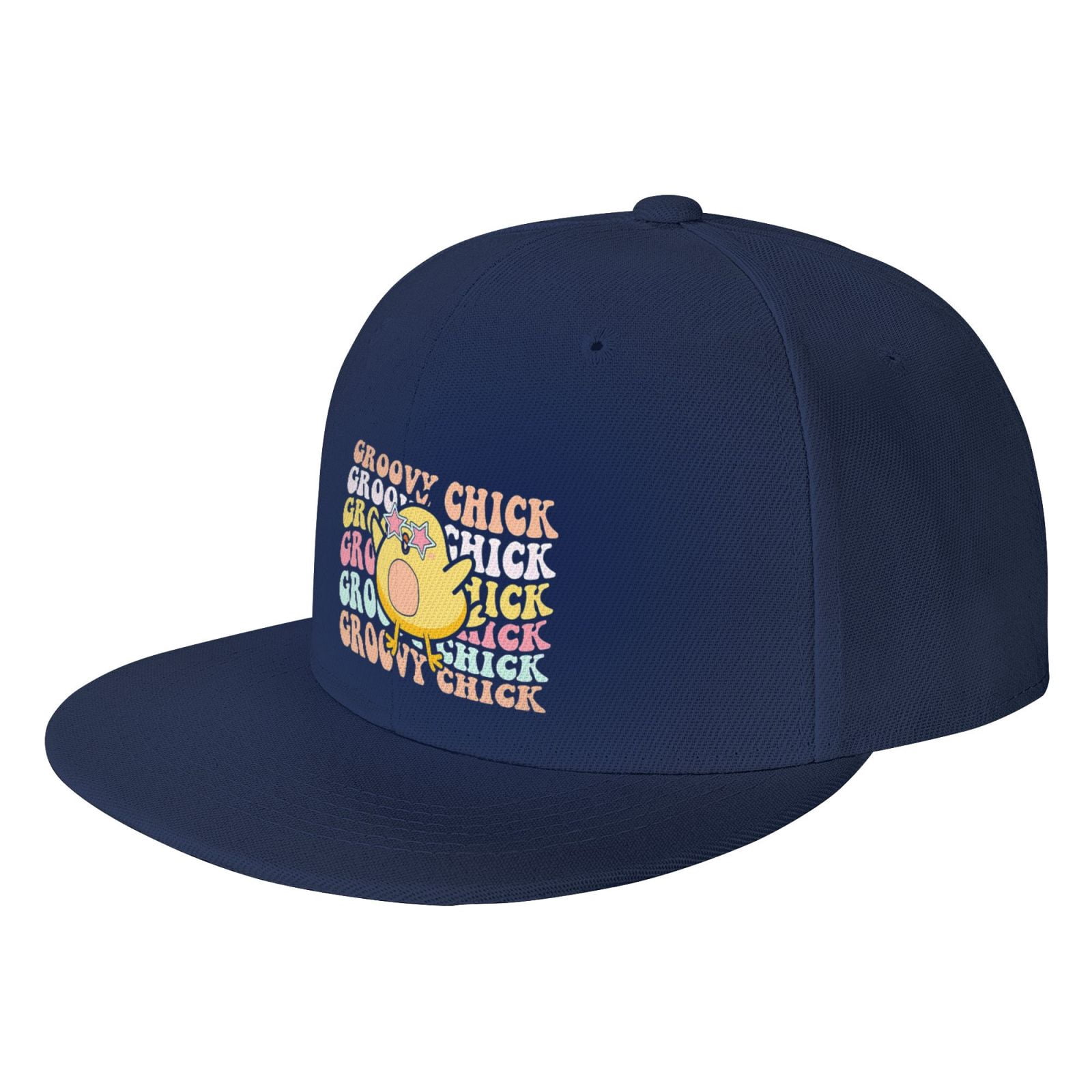 Groovy Chick Retro Easter Chick Baseball Cap Adjustable Flat Brim Sun ...