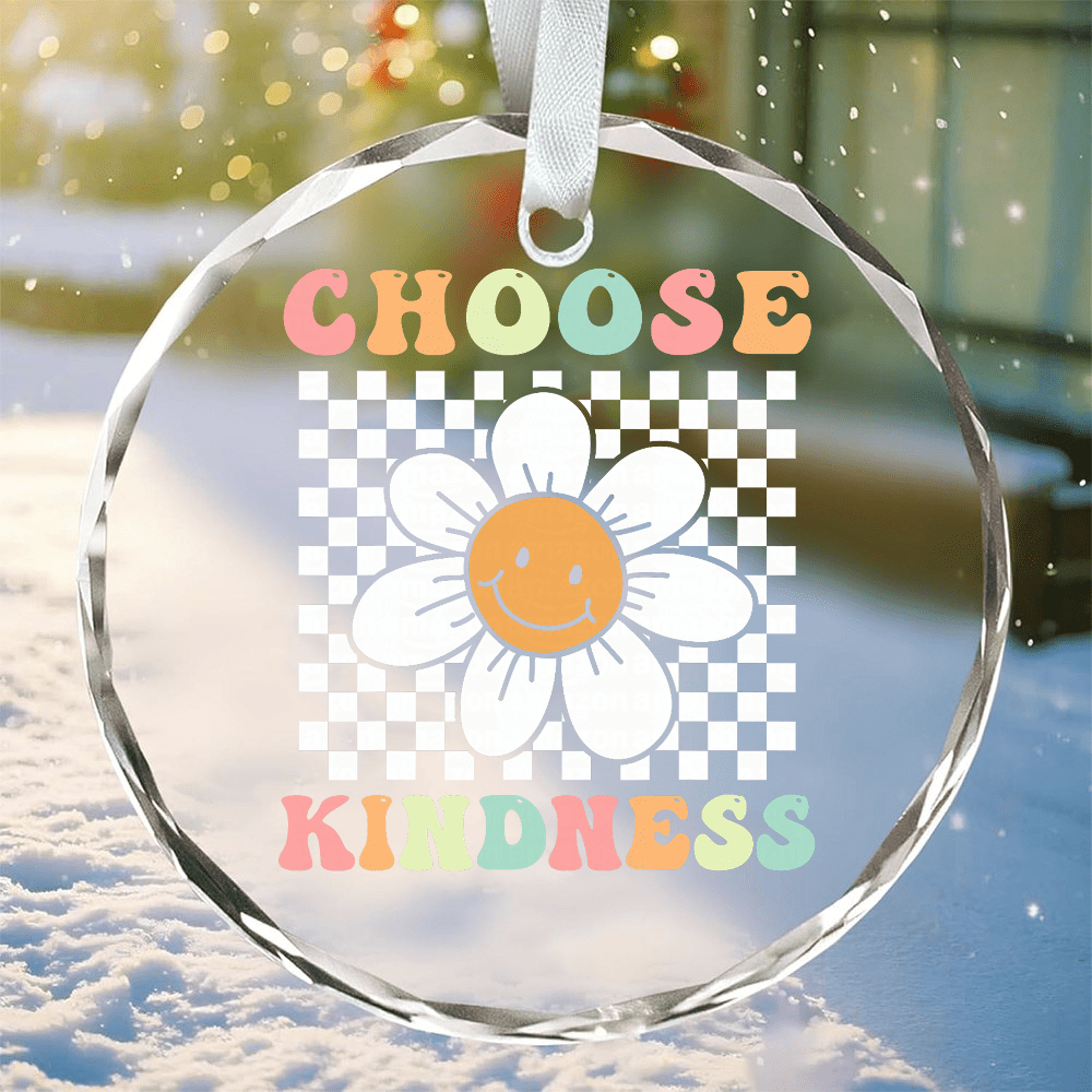 Groovy Choose Kindness Retro Daisy Flower Positivity Be Kind Ornament ...