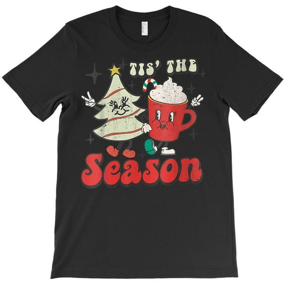Groovy Christmas 'Tis The Season Funny Xmas Hot Cocoa & Tree Holiday ...