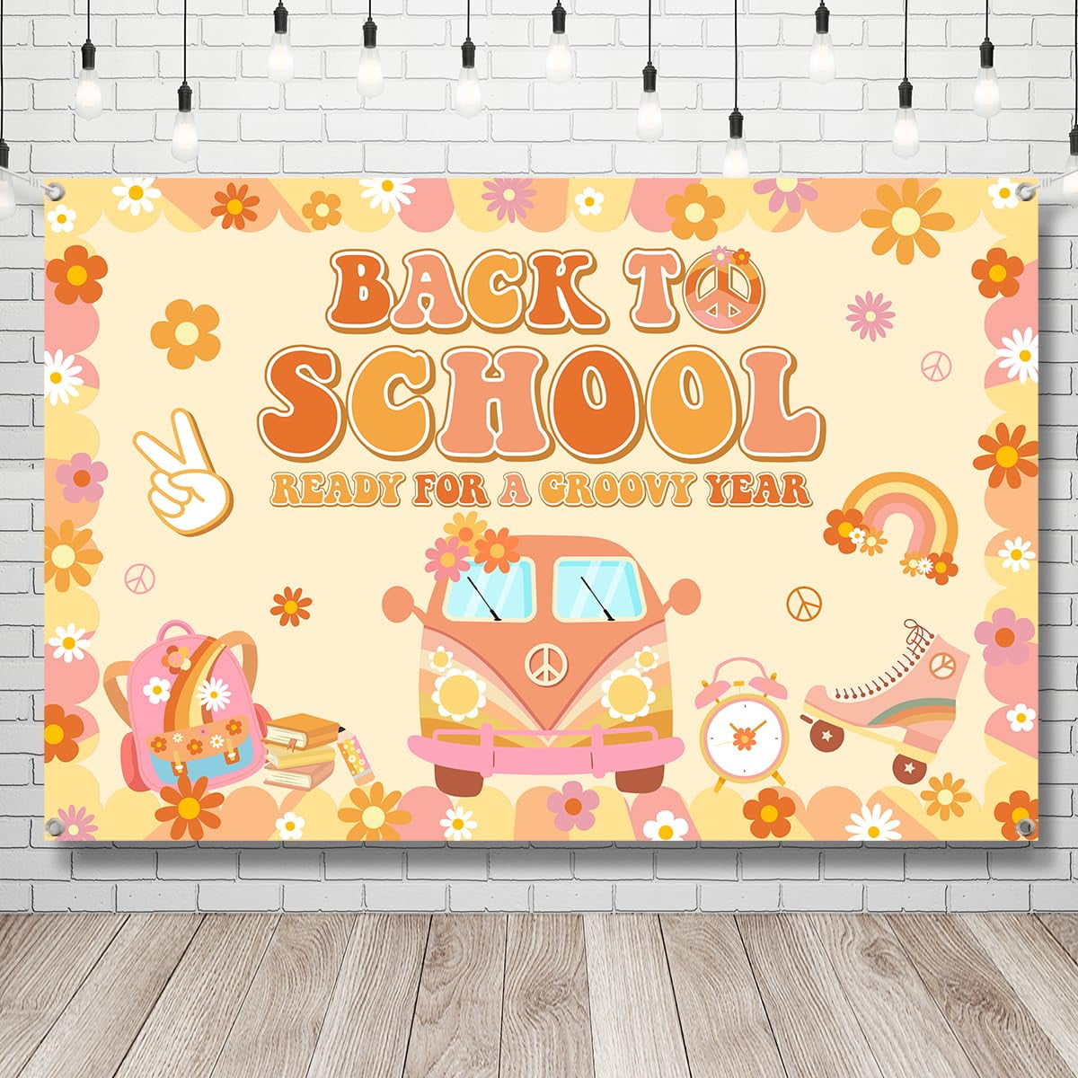 Groovy Classroom Decor Back to School Backdrop, Boho Groovy Back to ...