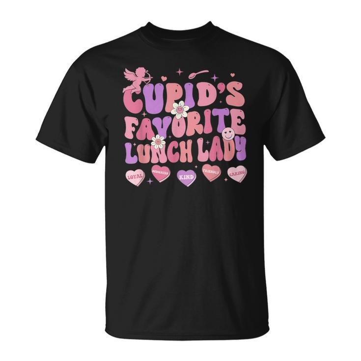Groovy Cupid's Favorite Lunch Lady Valentines Day Unisex Adult Cotton ...