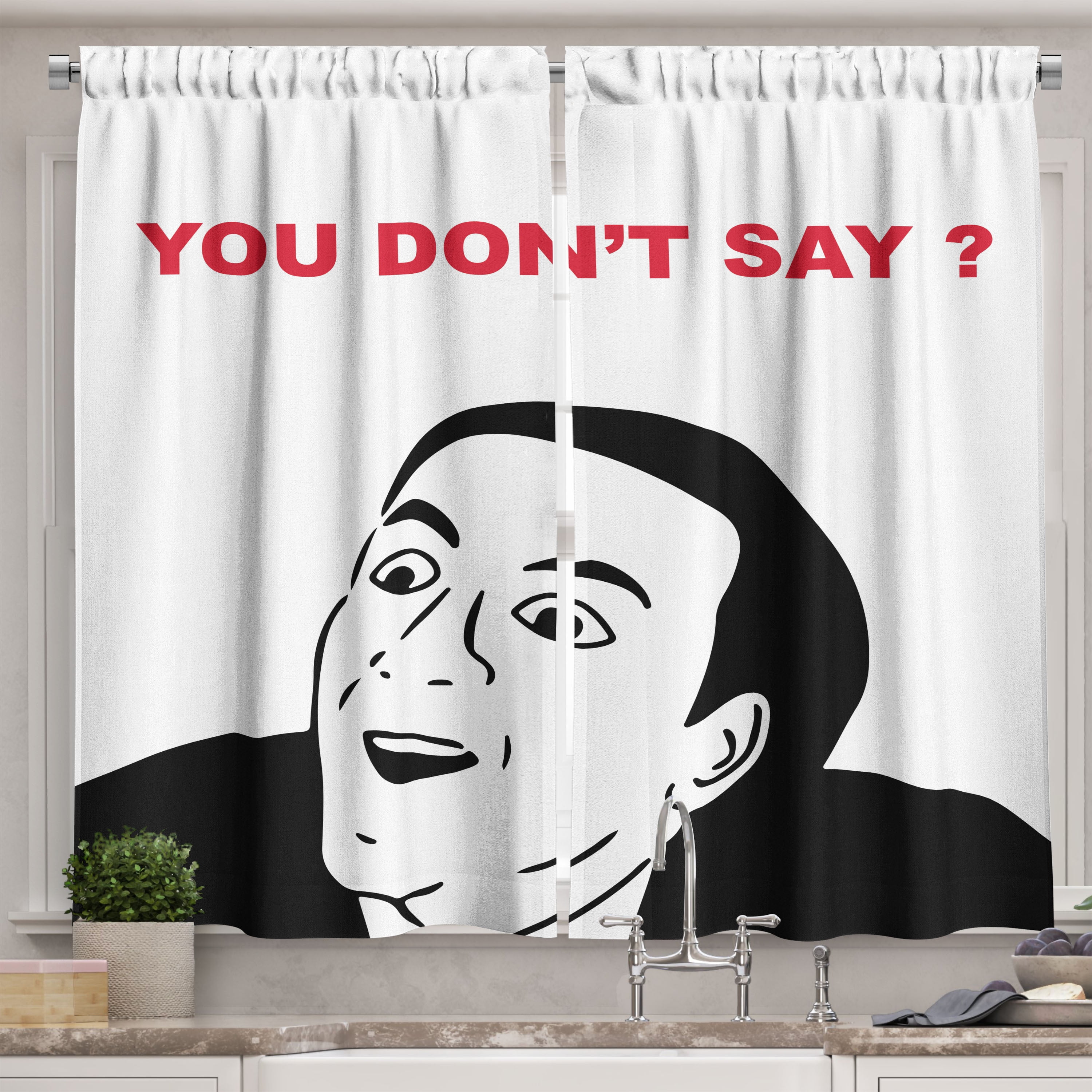 Groovy Curtains 2 Panels Set, Guy Meme Face Laughing Gestures Human ...