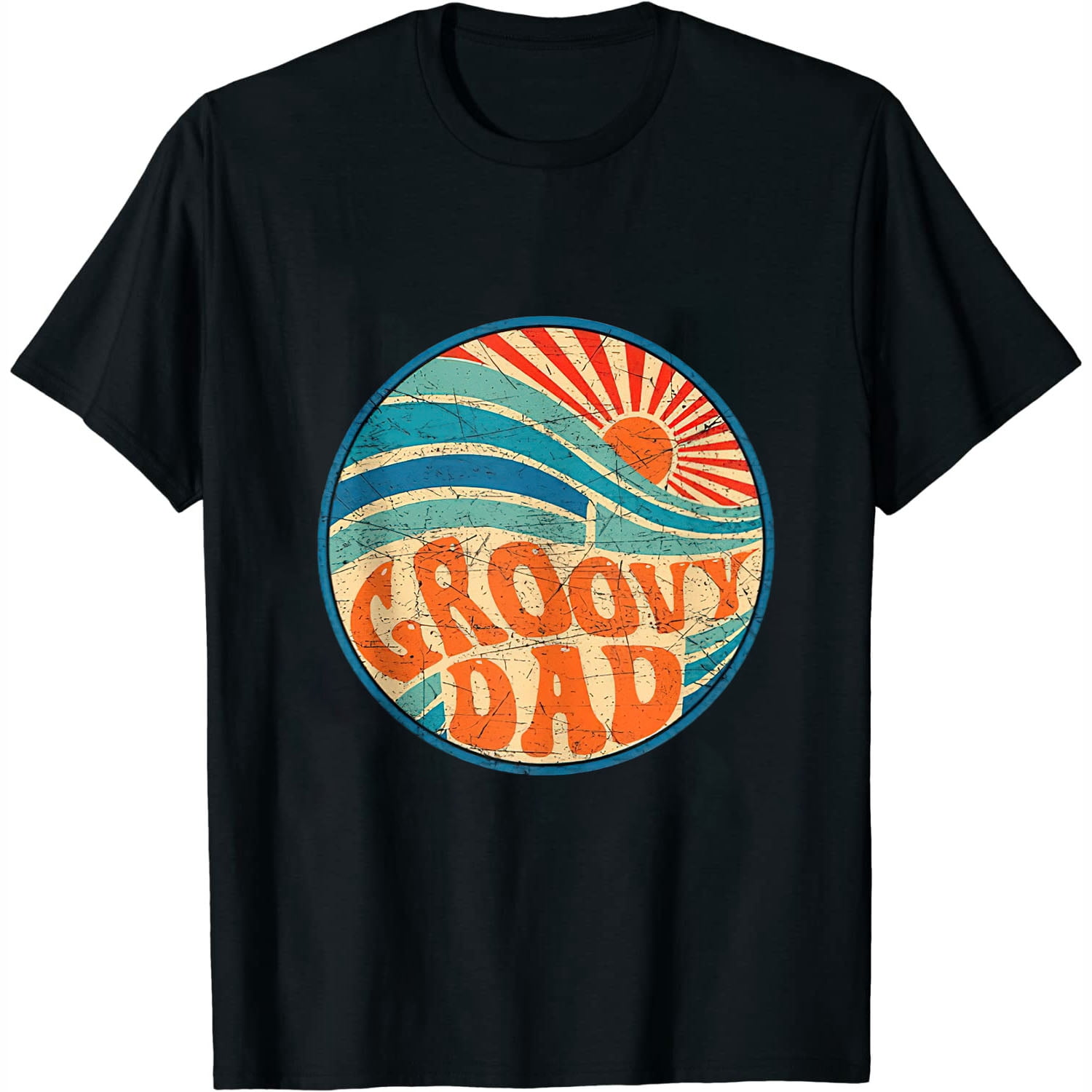 Groovy Dad 70s Aesthetic Nostalgia 1970's Hippie Dad Retro T Shirt ...