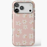 Groovy Daisies On Pink Retro Art Pattern iPhone Case 11 through 17 Pro ...