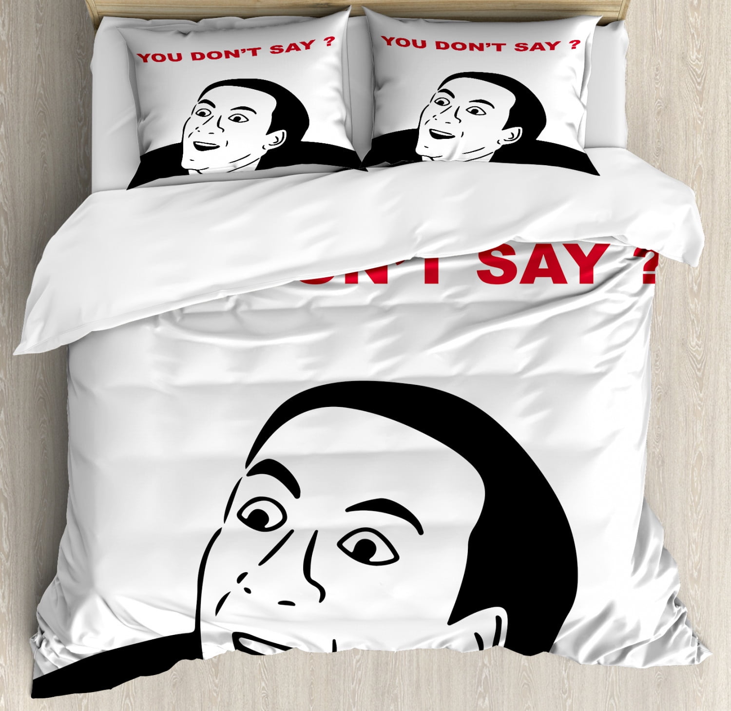 Groovy Decor King Size Duvet Cover Set, Guy Meme Face Laughing Gestures ...