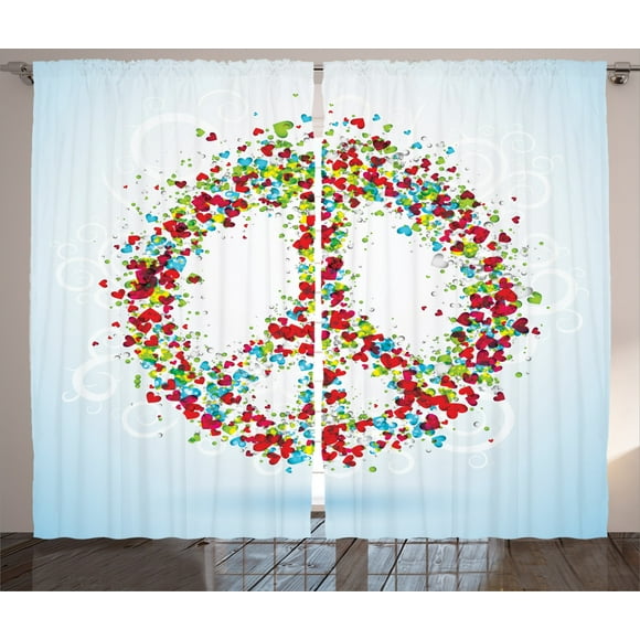Peace Sign Curtains for Living Rooms and Bedrooms at Walmart