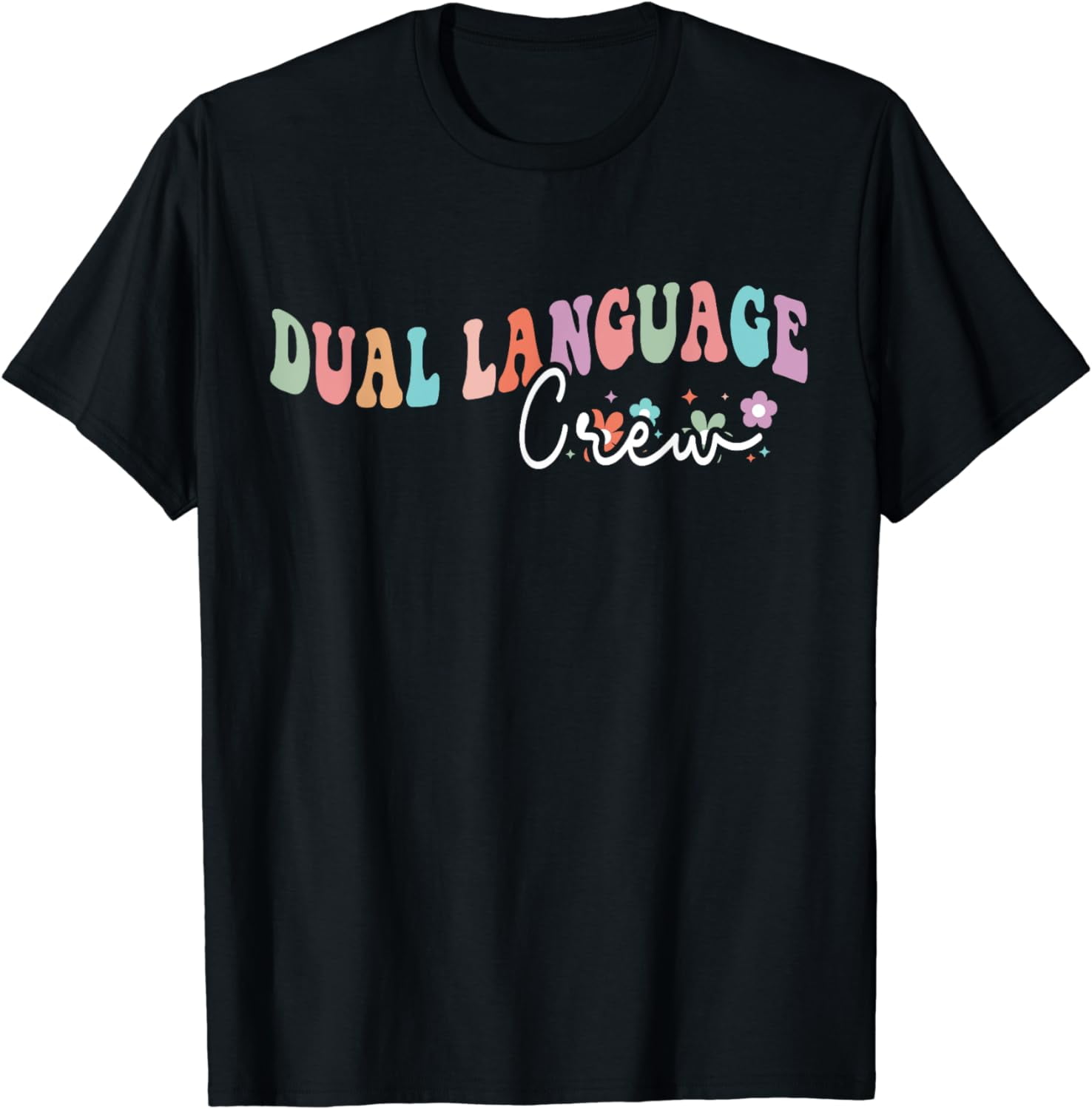 Groovy Dual Language Crew Bilingual Teacher Maestra Spanish T-Shirt ...