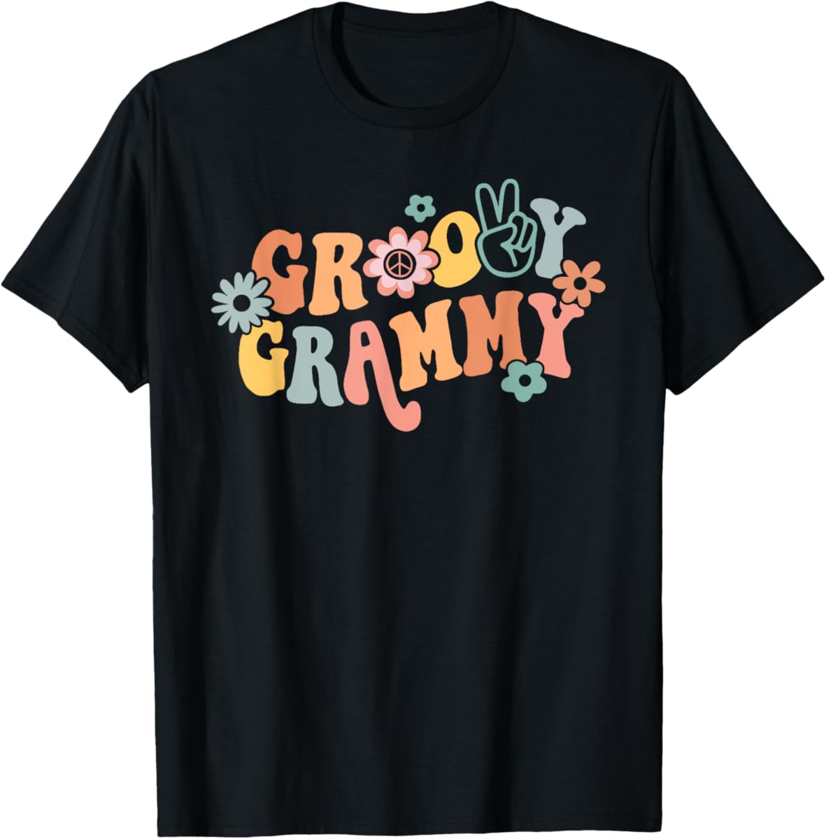 Groovy Grammy One Thankful Grammy Valentines Day Mothers Day T-Shirt ...
