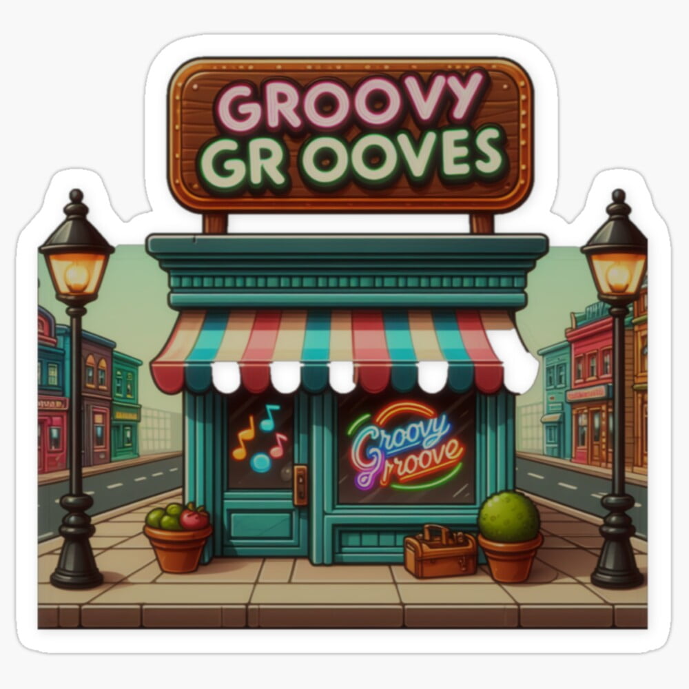 Groovy Grooves Stickerphone Decal Water Bottle Stickers, Vinyl Stickers ...