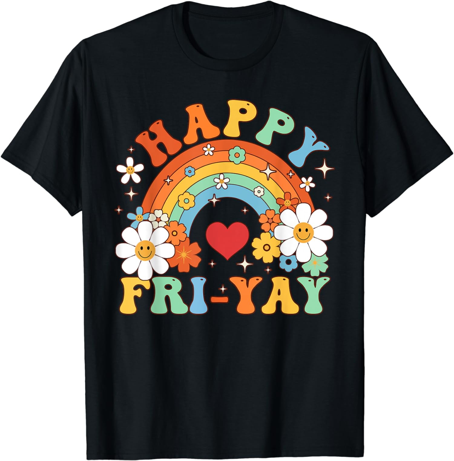 Groovy Happy Fri-Yay Friday Lovers Fun Teacher TGIF T-Shirt - Walmart.com